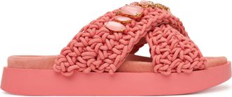 INUIKII Pantoletten Inuikii Woven Stones 1004.003.0073 Dunkelrosa