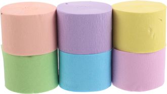 NUOBESTY UKCOCO 6 Rollen Krepppapier Luftschlangen Bunt Robustes Krepppapier Partydekoration f&uuml;r Hochzeit Geburtstagsfeier und Festlichkeiten Einfach Aufzuh&auml;ng