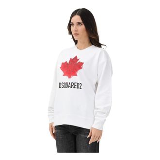 Dsquared2 Damen, Sweatshirts & Hoodies, Wei&szlig;, 2XSGr&ouml;&szlig;e