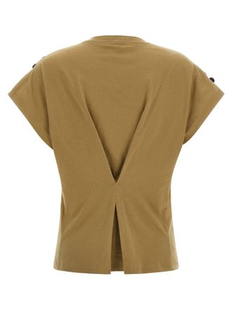 Nude Sequin-Embellished T-Shirt - Camel