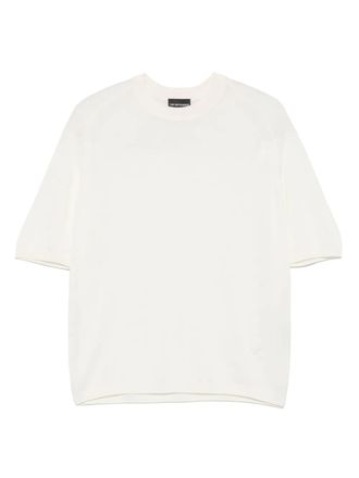 Emporio Armani Fein gestricktes T-Shirt - Nude