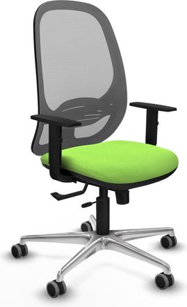 Piqueras y Crespo Hochwertiger Schreibtischstuhl mit 1D-Armen, h&ouml;henverstellbare Lendenwirbelst&uuml;tze, ausgestattet mit Syncro/Translack und Schneideschaum, Grau/Pistazie