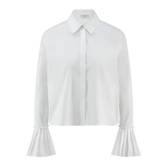 Riani Femme, Blouses et Chemises, Blanc, Taille: 38 FR Blouse en popeline &agrave; manches &eacute;vas&eacute;es