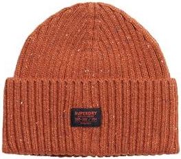 Superdry Bonnet de travail texturé pour femme en tissu tricoté, Brique orange à picots, taille unique
