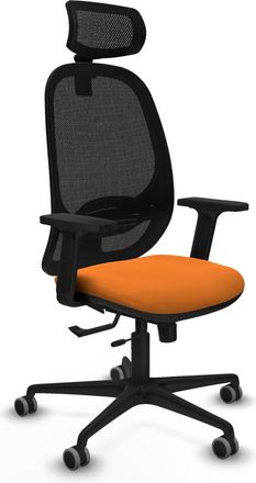 Piqueras y Crespo B&uuml;rostuhl mit Lendenwirbelst&uuml;tze mit 2D-Armlehnen und Kopfteil, h&ouml;henverstellbar und neigbar, ausgestattet mit Syncro/Traslack und Schneideschaum, Sch