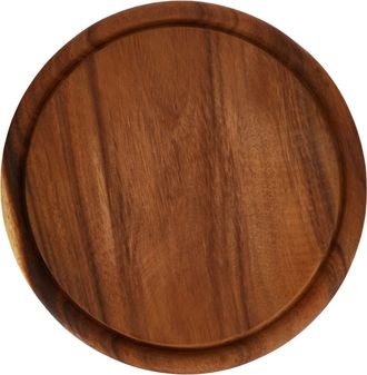 KESPER 1 Stück Fleischteller mit Saftrille - Frühstücksbrettchen Essbrett - Akazienholz - rund 25 cm ø