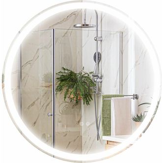 Kleankin Kleankin - Badspiegel mit Beleuchtung Ø60 cm Runder led Wandspiegel mit Touch-Funktion, Memory-Funktion Beschlagfreier Lichtspiegel Badezimmerspiegel