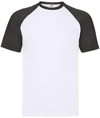 Fruit Of The Loom T-shirt opaque &agrave; col rond et manches 3/4 pour homme. - Multicolore - X-Large