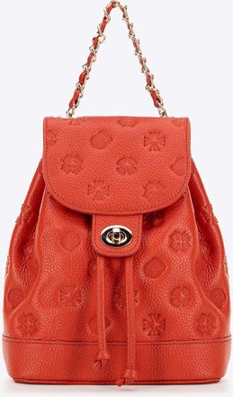 Wittchen Damen-Lederrucksack mit Kette, orangefarbenes Naturleder