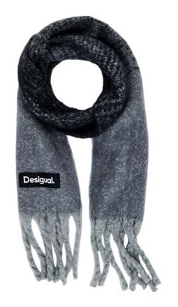 Desigual Accessoires &eacute;charpe Longue en Tissu Boa, Noir, Taille Unique Femmes
