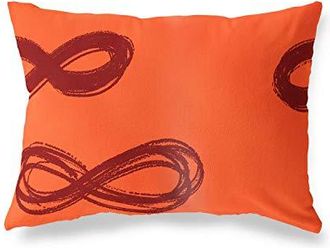 Bonamaison Le Jardin du Lin Kissen Zierkissenbezug Orange-Bordeaux Kissenbezug, Weich Bequem, Für Zuhause Autos Büro Sofa Wohnzimmer Couch Schlafzimmer Dekor, 35