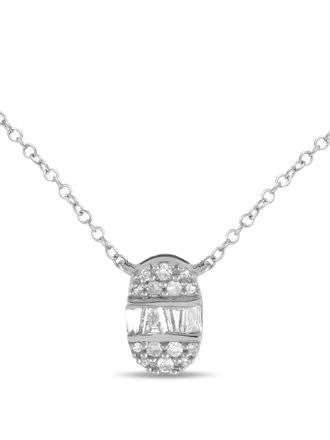 Luxury Bazaar collier en or blanc 14ct pavé de diamants - Argent