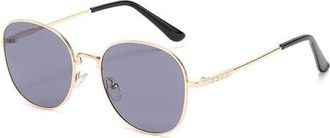 Generic Lunettes De Soleil Rondes En Métal For Hommes Et Femmes, Monture Large, Polarisées, For Lextérieur, For La Conduite, Les Fêtes, La Photographie(Black)