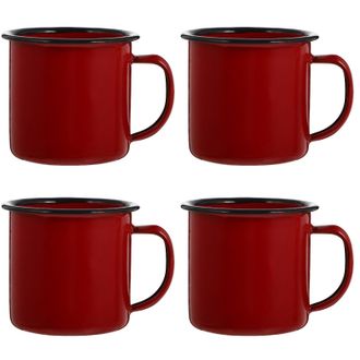 Cabilock Emaille Tasse 4pcs Weihnachtstasse Emaille Becher Weihnachtsdeko Retro-becher, Teepott Kaffeetasse Trinkbecher, Kaffeetassen Teetassen f&uuml;r Camping Zuh