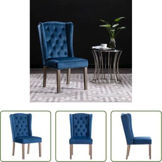 vidaXL vidaXL Esszimmerstuhl Blau - Esszimmerstuhl Blau Samt
