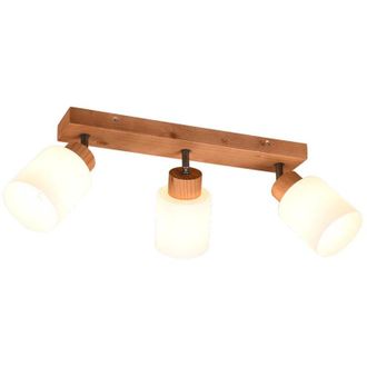 Reality Assam bar 3 spots base en bois avec verre blanc l. 45cm