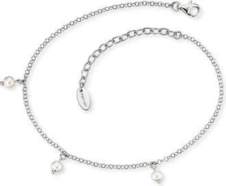 Engelsrufer Damen Fußkettchen aus Sterling Silber mit Süßwasserperlen - Karabinerverschluss - in der Länge verstellbar - nickelfrei