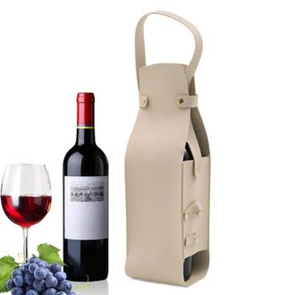 Generic Weintasche - Flaschentasche aus PU-Leder für Weinflaschen | Weinhandtasche mit Griff, Handgepäck für Wein, Weinträger für Reisen und Outdoor-Aktivität