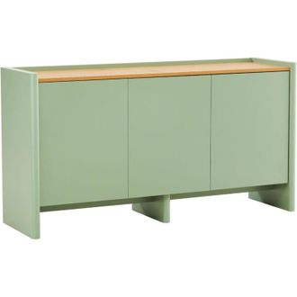 Oviala Buffet 3 portes moderne rectangulaire L140 cm vert