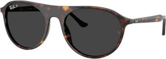 Ray-Ban unisex, Accessoires, Brun, Taille: 56 MM Rounded Square Lunettes de soleil