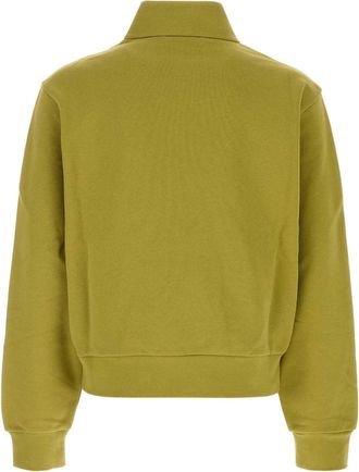 Moncler Mens Pistachio Green Cotton Sweatshirt Acidgreen Exterior: Maglieria Sweater