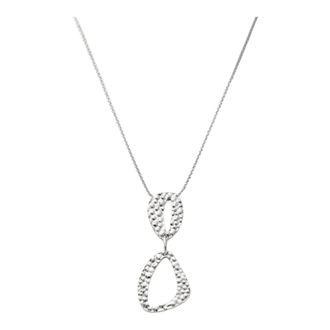 Dansk Copenhagen Ragna Waterproof Silver Stainless Steel Original Simple Necklace - Adjustable Chain & Hammered Finish - Femme - Accessoires - Gris - Taille: ONE Size