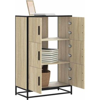 vidaXL Buffet haut ch&ecirc;ne sonoma 68x35x106,5 cm bois ing&eacute;nierie m&eacute;tal - Vidaxl