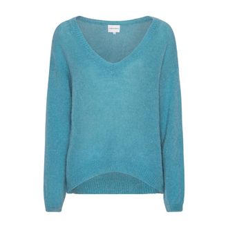Americandreams Americandreams, Femme, Pulls, Bleu, Taille: 38 FR Silja V-neck Knit