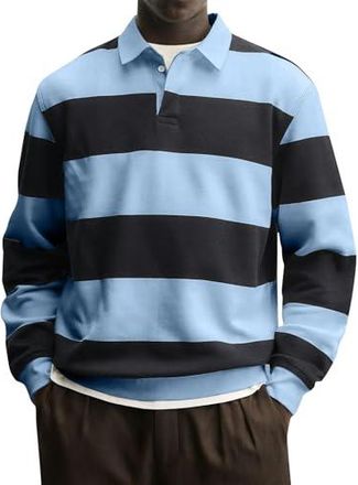Generic Polo classique doux pour homme, coupe classique, coupe classique, tunique de vacances l&eacute;g&egrave;re et respirante, bleu, 4XL