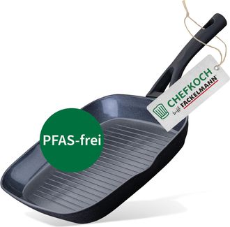 Fackelmann Chefkoch trifft Keramik-Grillpfanne Hamburg - Hochwertige 28 cm Antihaft-Pfanne aus recyceltem Aluminium, backofengeeignet, f&uuml;r alle Herdarten