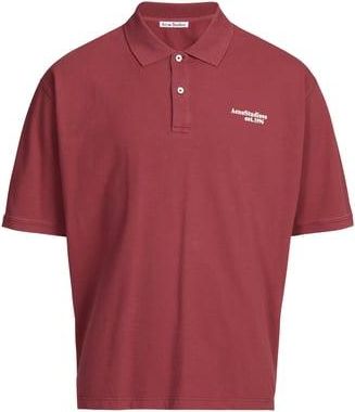 Acne Studios Polo brod&eacute; &agrave; manches courtes en coton organique
