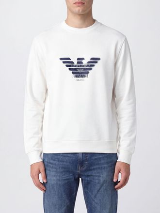 Emporio Armani Sweatshirt &agrave; col rond relaxed fit avec monogramme et logo Aigle