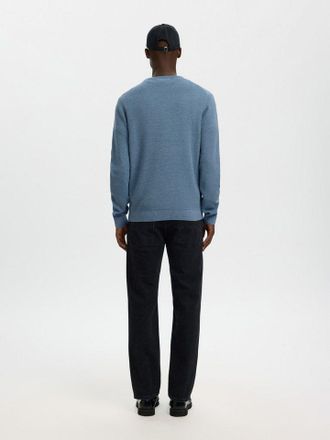 Selected Rundhalspullover SLHROSS LS KNIT STRUCTURE CREW NECK NOOS Baumwolle, regular fit