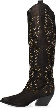 Marc Ellis Bottes hautes femmes En cuir v&eacute;ritable GLC8555C-18, Noir, 37 EU