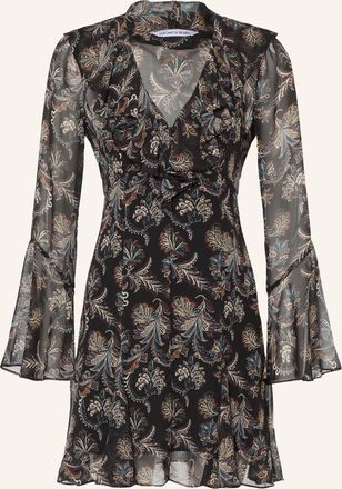 Veronica Beard Seidenkleid Adrienne Mit Volants schwarz