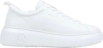 A|X Armani Exchange Homme, Chaussures, Blanc, Taille: 35 EU Baskets Slip-On Sportives en Cuir avec Fermeture &agrave; Lacets