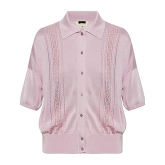 Versace Femme, Pulls, Rose, Taille: 40 FR Cardigan &agrave; manches courtes