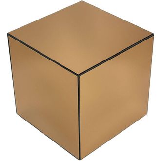 Sweeek Kubischer Tisch mit Spiegelglas, Sofaende, Beistelltisch, 40 cm
