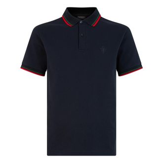 Gucci Polohemd aus Baumwoll-Piqu&eacute; mit Stickerei - - Tops - Herren - Blau - M