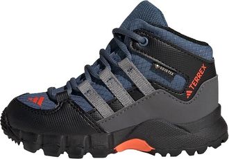 adidas Unisex Baby Terrex Mid Gore-TEX Hiking Shoes Wanderschuhe, Wonder Steel/Grey/Impact Orange, 18 EU
