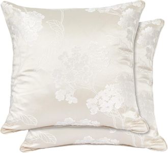 Emma Barclay Blossom Jacquard-Kissenbezug, 43 x 43 cm, cremefarben