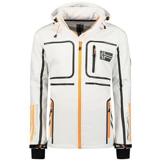 Geographical Norway Romano Men - Veste Softshell Homme Impermeable &agrave; Capuche - Manteau Outdoor Blouson Coupe Vent Tactique Resistant - Randonnee Ski Automne Hiver Printem