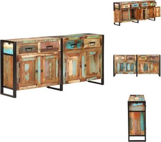 vidaXL Sideboard 172x35x80 cm Altholz Massiv - Holz Sideboard - Vintage Sideboard - Retro Sideboard - Wohnzimmer Dekoration - Altholzmöbel