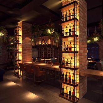 Generic &Eacute;tag&egrave;re &agrave; vin murale en m&eacute;tal avec lumi&egrave;re LED, &eacute;tag&egrave;re flottante pour la maison, le restaurant et les bars