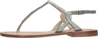 Maliparmi Maliparmi, Femme, Chaussures, Bleu, Taille: 39 EU Sandale Plate &agrave; Bride en T en Tissu