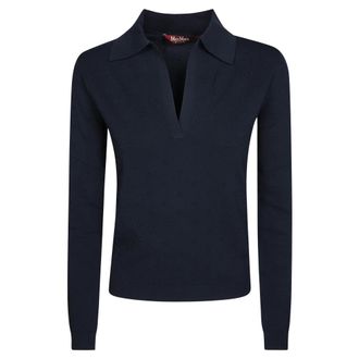 Max Mara Mstcolono Maglia Polo - Femme - Tops - Bleu - Taille: 38 FR