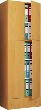 VCM XXL B&uuml;roschrank mit 5 F&auml;chern und Einer Schublade/moderner Aktenschrank mit Dreht&uuml;ren/Ma&szlig;e ca. H. 200 x B. 70 x T. 39 cm - Lona 5-Fach