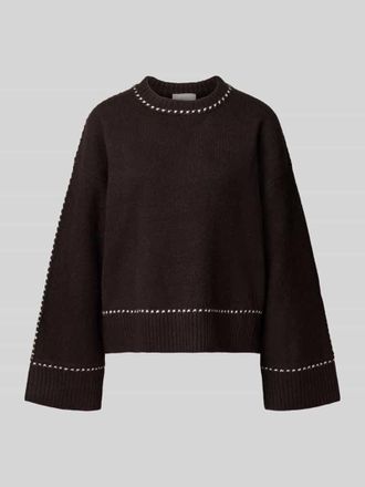 Neo Noir Strickpullover mit Kontrastn&auml;hten Modell Roeme