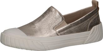 Caprice Damen Slipper aus Leder Flach, Metallisch (Platin Metal.), 37 EU