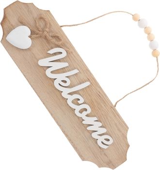 Valiclud Holz Willkommensschild Nordic Stil Hängendes Türschild Dauerhafte Holzdekoration Front Door Sign Wohnaccessoire für Wohnzimmer und Hochzeitstag